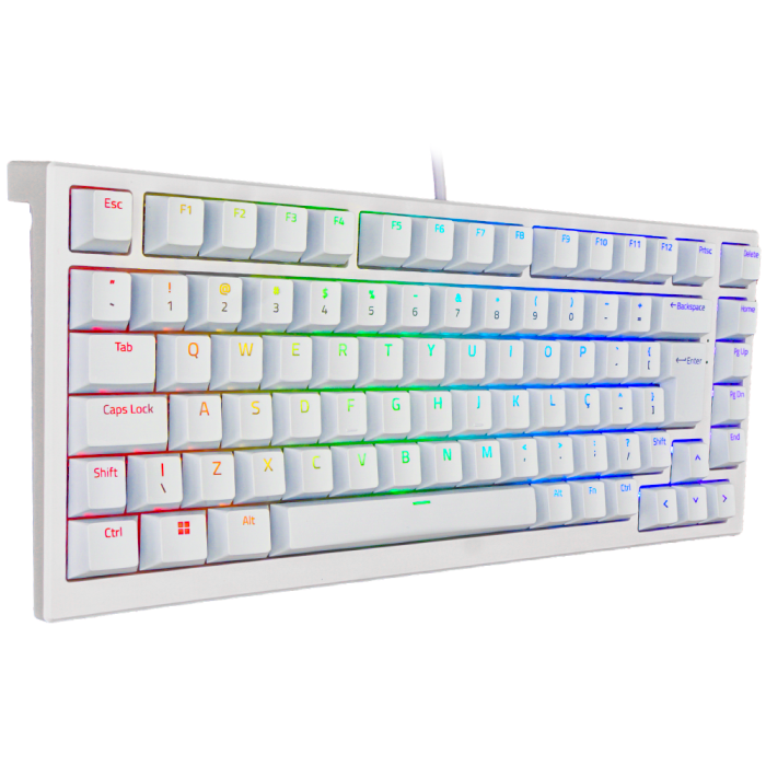 Teclado Gamer Mecânico Akko MG75 75% Branco - Switch Akko Silver V3 Pro ...