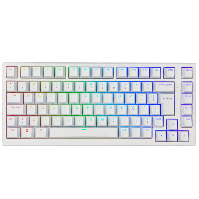 Teclado Gamer Mecânico Akko MG75 75% Branco - Switch Akko Silver V3 Pro ...