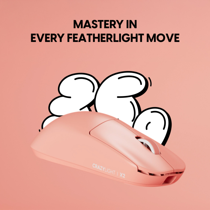 Mouse Gamer Pulsar X2 CrazyLight 35g Wireless 8K Sunset Haze Ultralight ...
