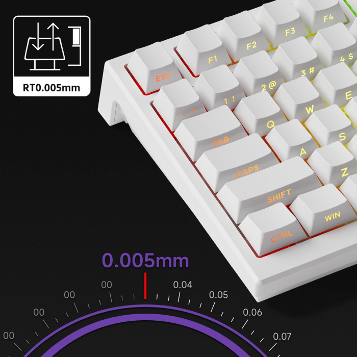 Teclado Magnético Akko TAC75 HE Branco 75% 8K - Switch Akko AstroAim Linear - ProGaming Computer