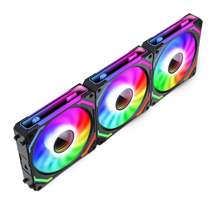 Kit com 3 Fans Redragon ARGB Infinity Mirror Pretas Interligáveis - GC ...