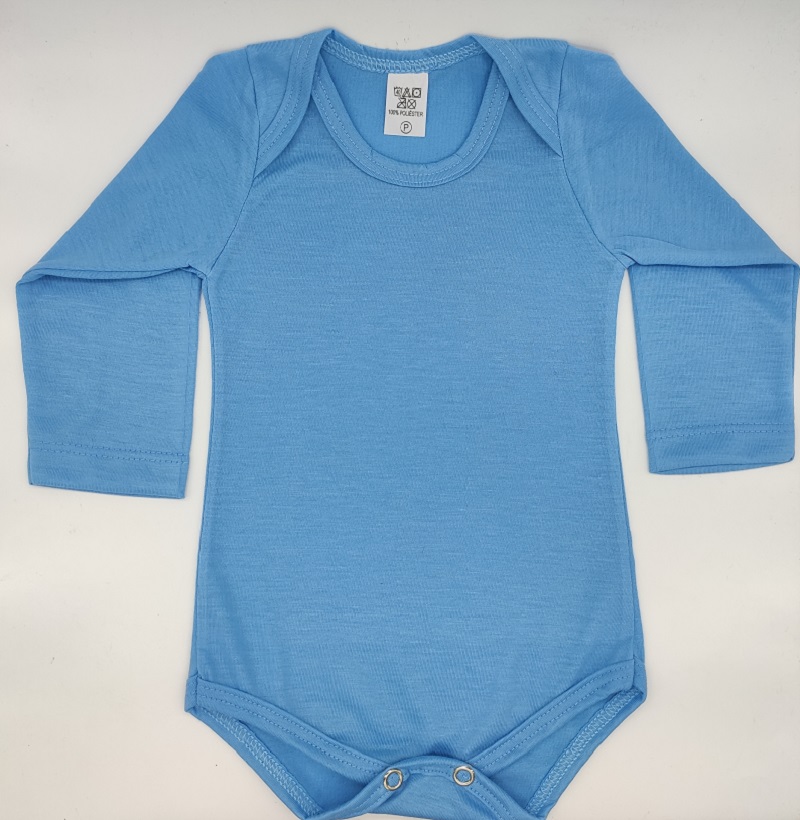 Body Infantil para Sublimação na Cor Azul Claro - Manga Longa - CYBER3 ...