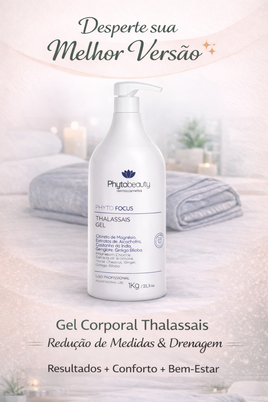 Gel Térmico P/ Manta Sais Magnésio Redutor Medidas Talasso Phytobeauty