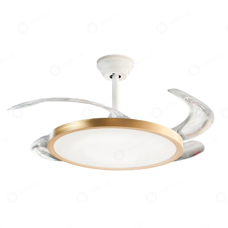 Luminária LED e Ventilador FRESH WIND SLIM 36W Dourado EBVL80172