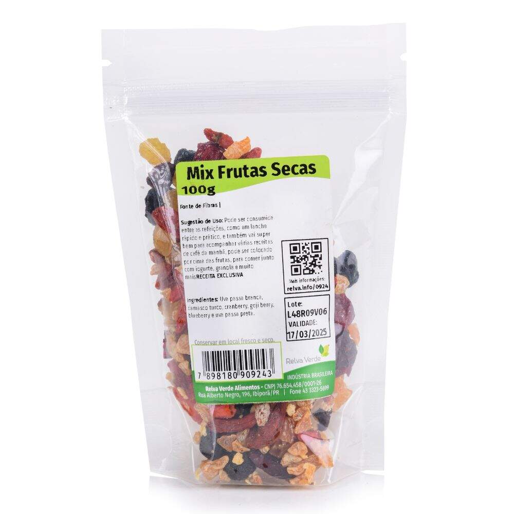 Mix Frutas Secas Relva Verde 100g