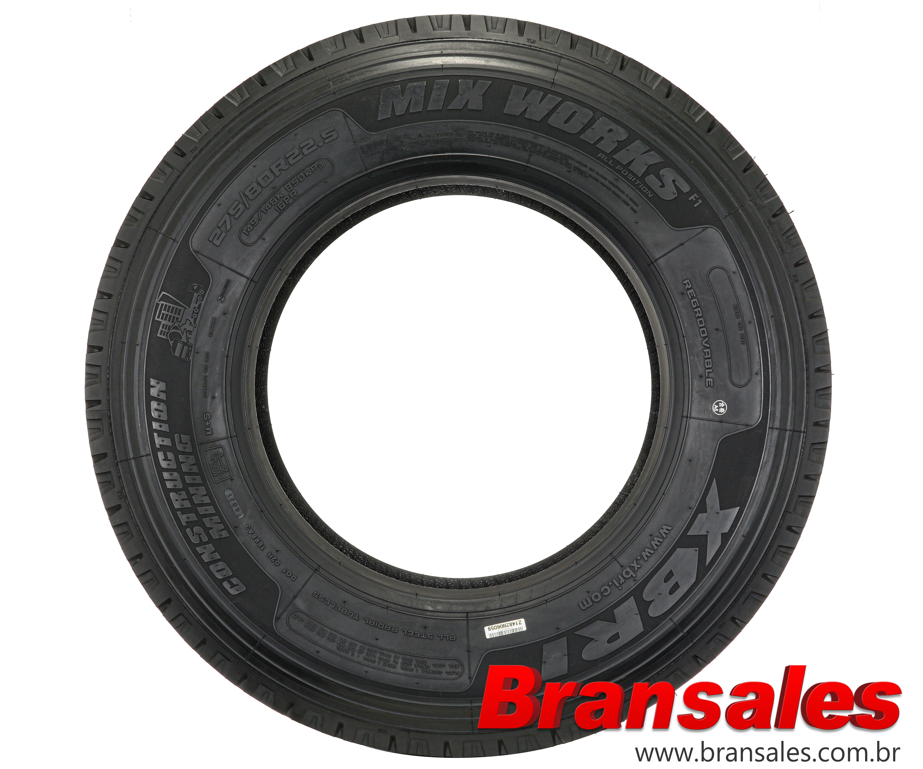 Pneu Aro 22,5 Xbri 275/80R22,5 16 Lonas 149/146K TL Mix Works F1 (Misto ...