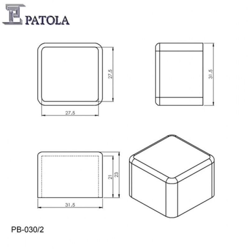 Caixa patola (ABS) preta - PB-030/2