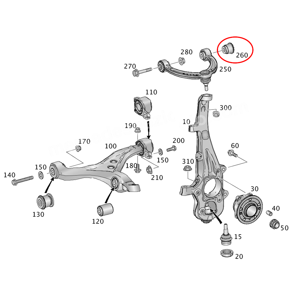 Bucha Bandeja Superior Dianteira Mercedes-Benz ML320 ML350 ML500 ML63 ...