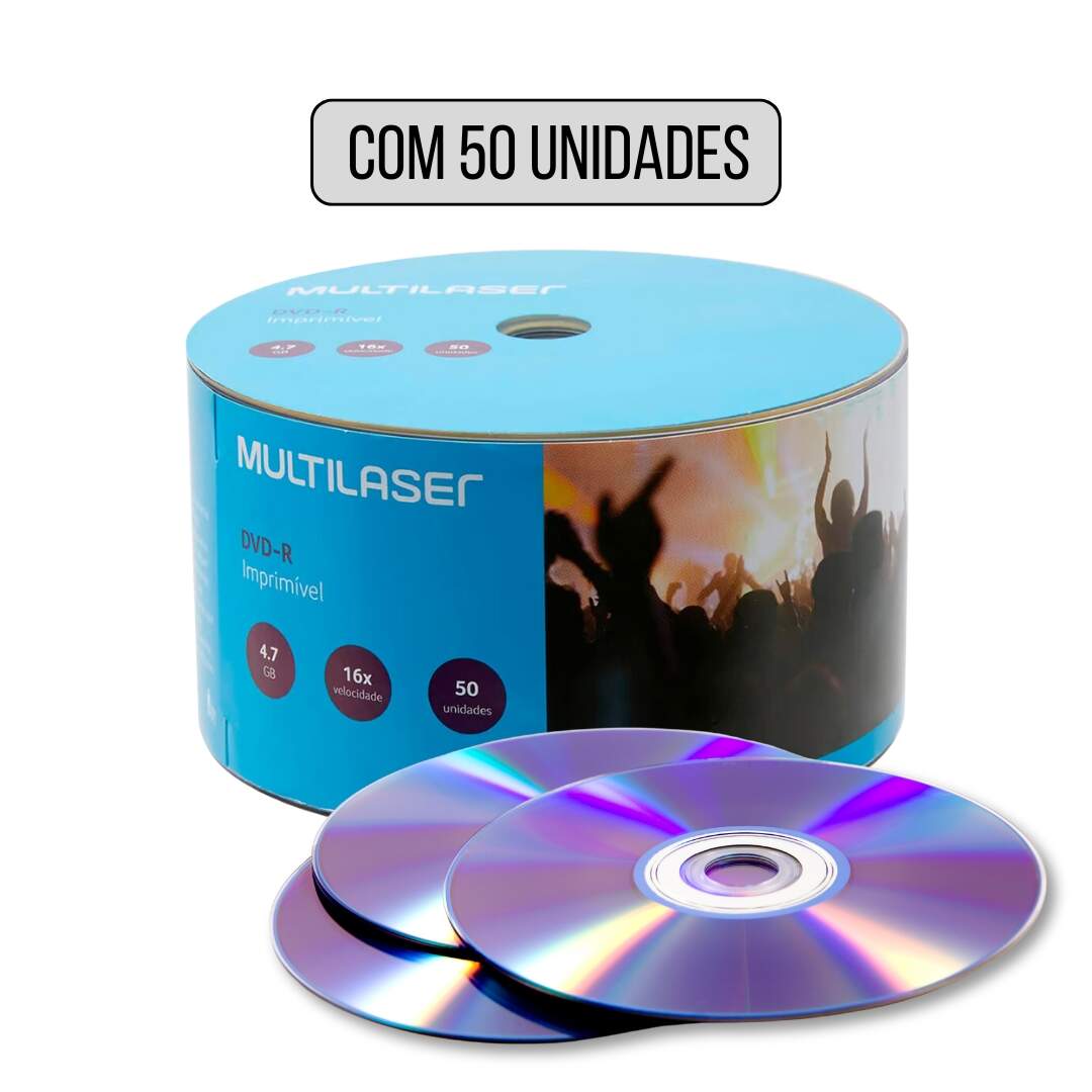 Dvd-R Multilaser Printable Pino C/50 - Norton Distribuidora - Papelaria ...