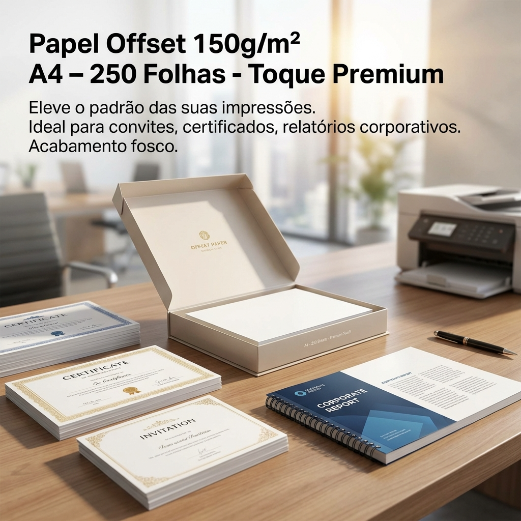 Papel A4 Offset 150 g/m² - Pacote com 250 Folhas | Chambril Qualidade