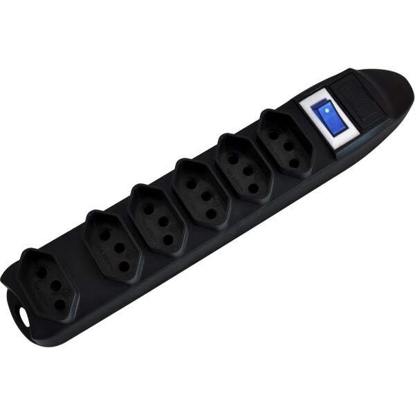 Filtro de Linha 6 Tomadas 2P+T PST-101 Preto - Fortrek
