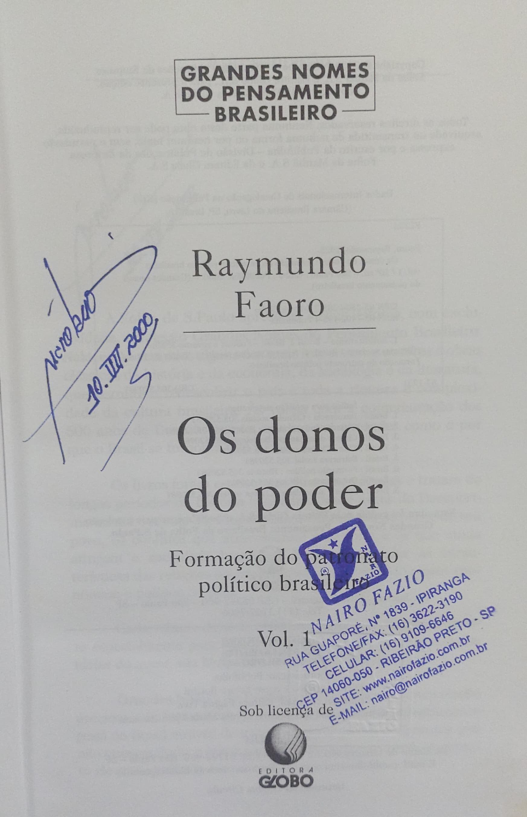 Os Donos Do Poder Vol 1 e 2 - Raymundo Faoro - Sebo e Livraria Mania de Cultura