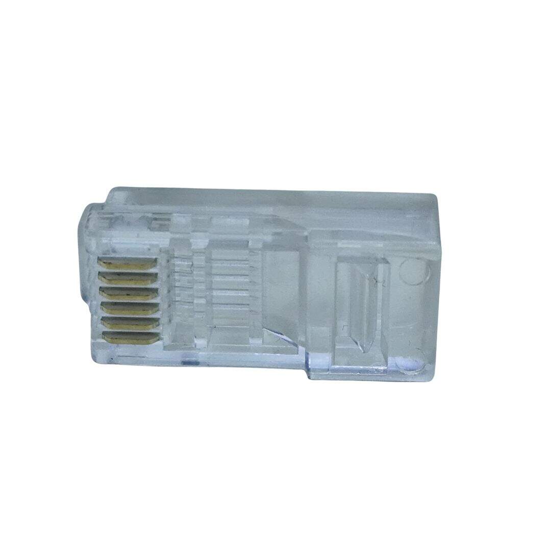 Conector Rj11 Modular Macho 6 Pinos Dimensão 10x15mm