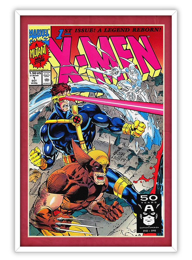 Quadro Decorativo Com Moldura Gibis Quadrinhos X-Men Mutant