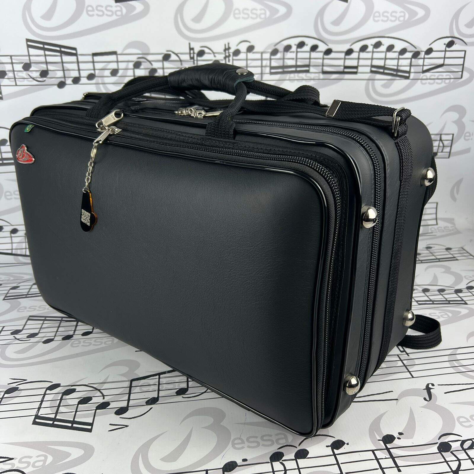 (0288) Case retagular para Flugelhorn e Trompete couro preto - Bessa ...