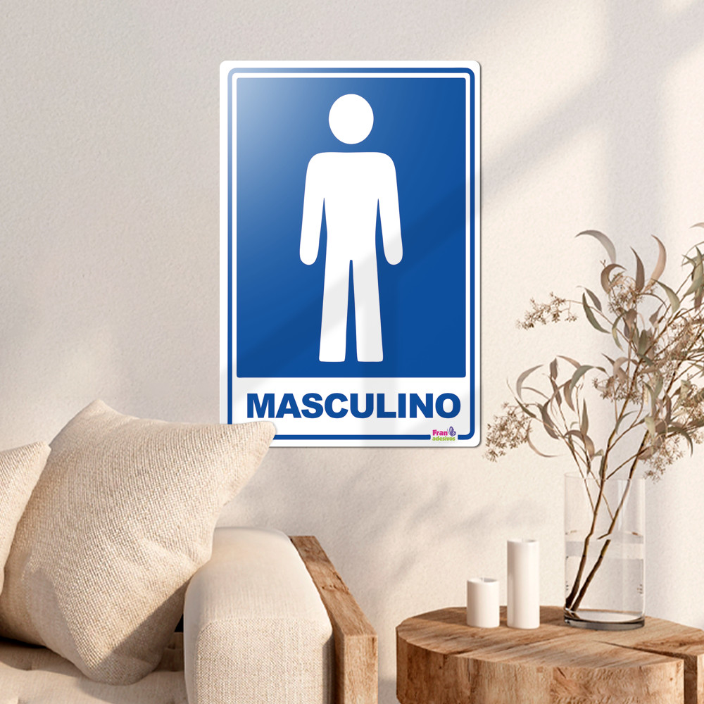 Placa Decorativa Sinalização WC Masculino