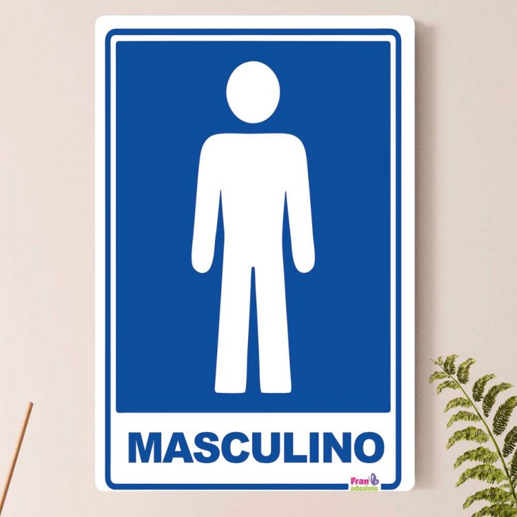 Placa Decorativa Sinalização WC Masculino