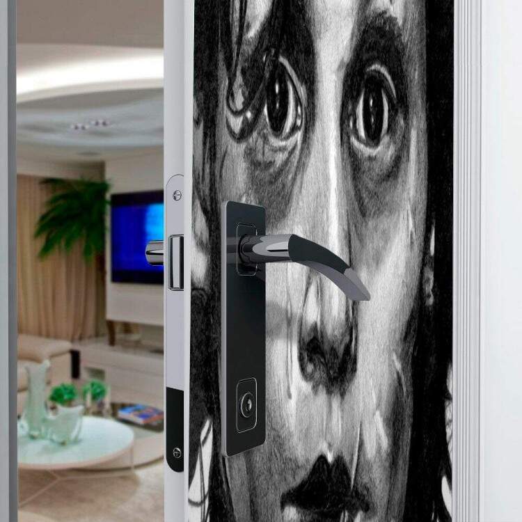 Adesivo de Porta Personalidades Edward Mãos de Tesoura