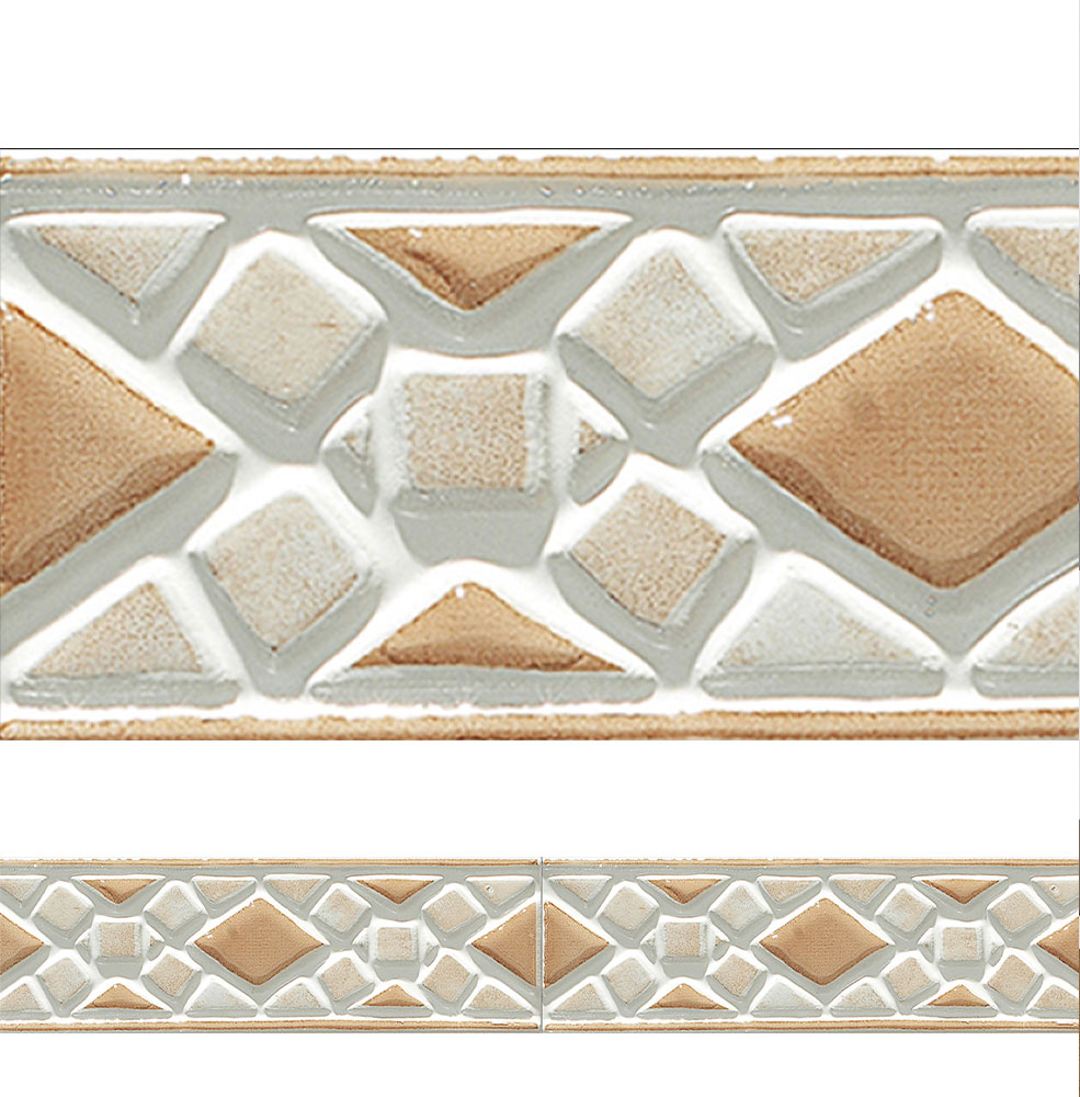 Faixa de Parede Imitando Azulejo Pedras Beges - Fran Adesivos de Parede