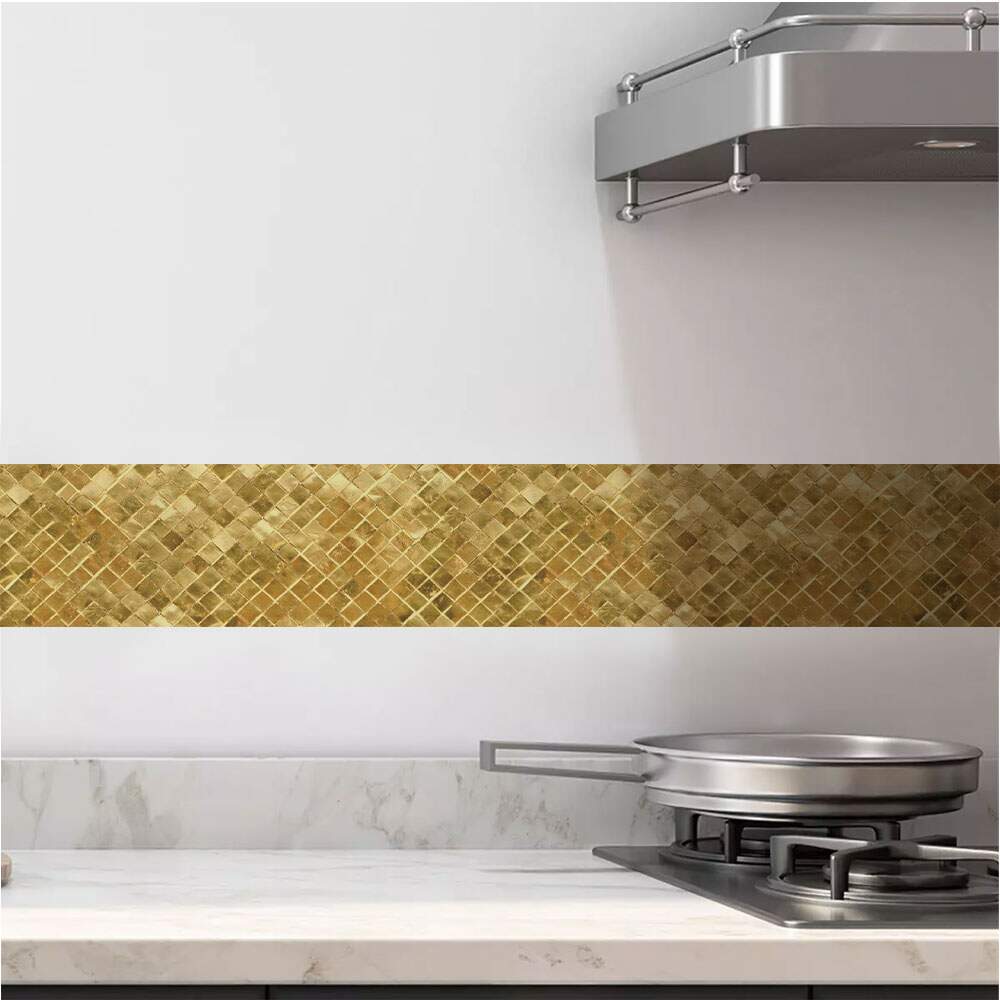 Faixa de Parede Pastilhas Ouro - Fran Adesivos de Parede