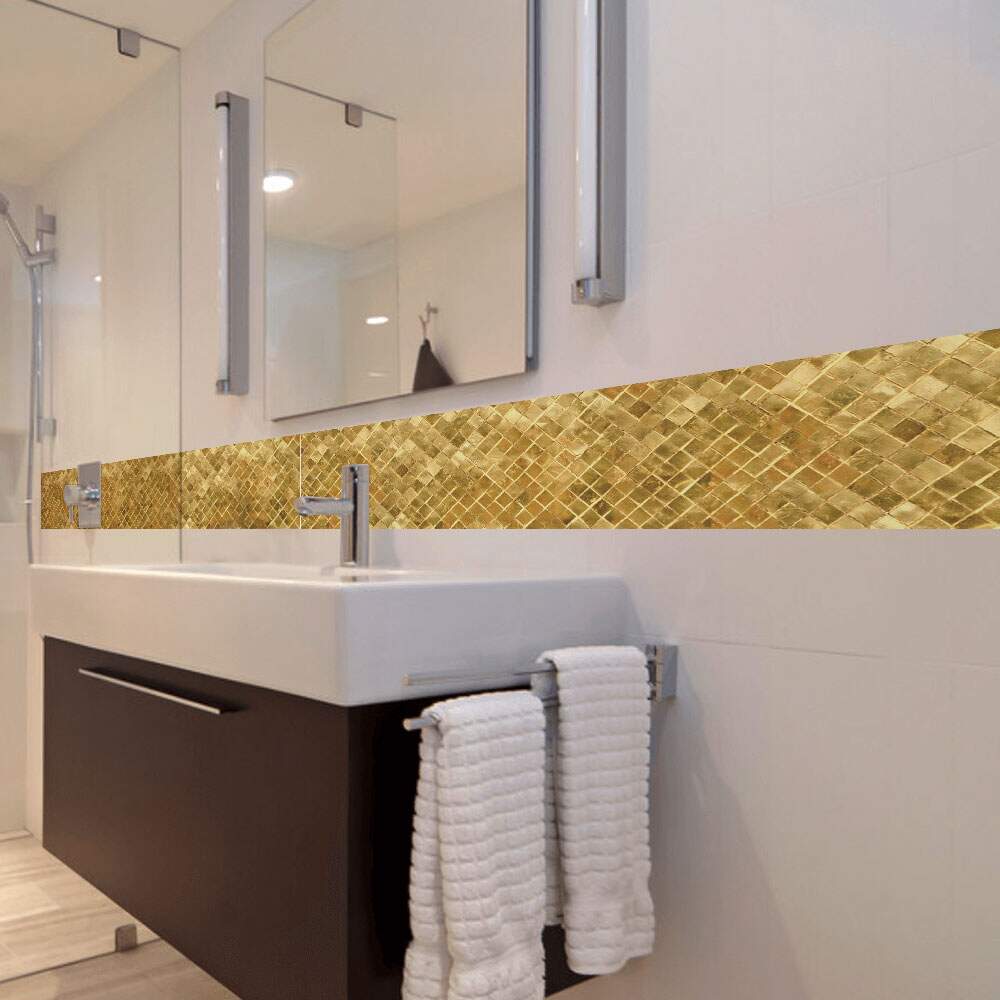 Faixa de Parede Pastilhas Ouro - Fran Adesivos de Parede