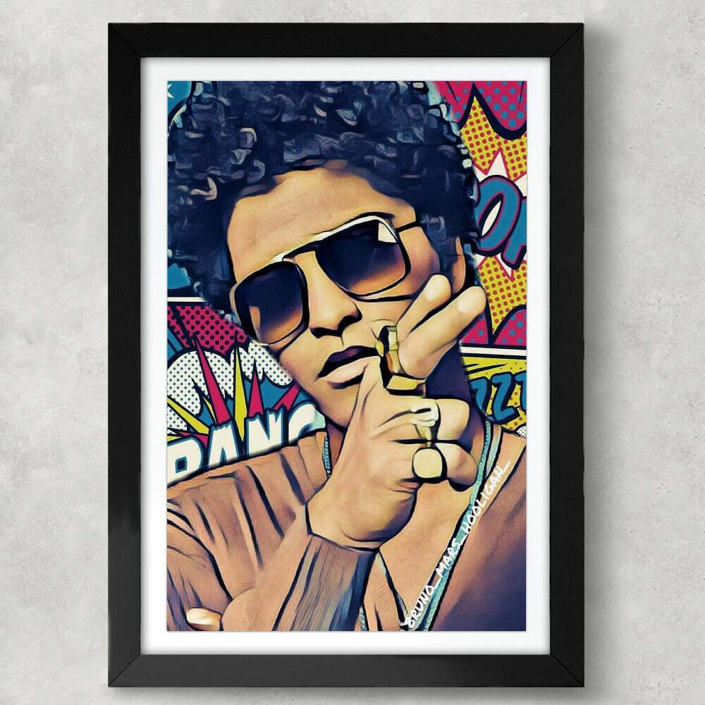 Quadro Decorativo Bruno Mars Pop Art - Fran Adesivos de Parede
