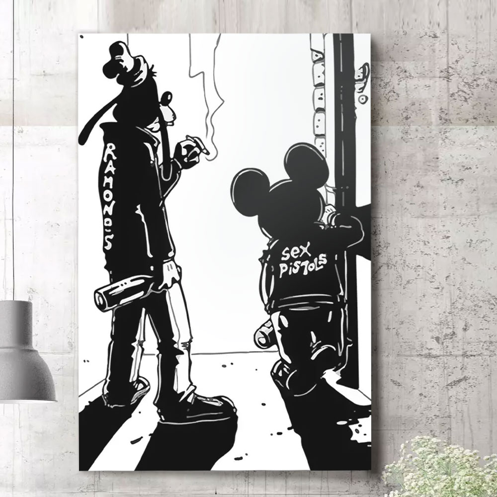 Placa Decorativa Mickey e Pateta Vilões - Fran Adesivos de Parede