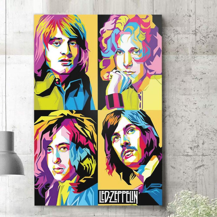 Placa Decorativa Led Zeppelin Pop Art 01 - Fran Adesivos de Parede