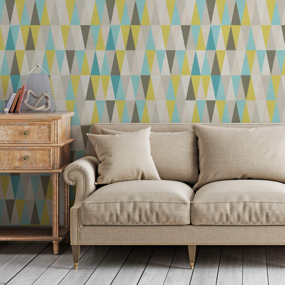 Papel De Parede Geom trico Tri ngulos Tons De Verde E Amarelo Fran papel-de-parede-geom-trico-tri-ngulos-tons-de-verde-e-amarelo-fran