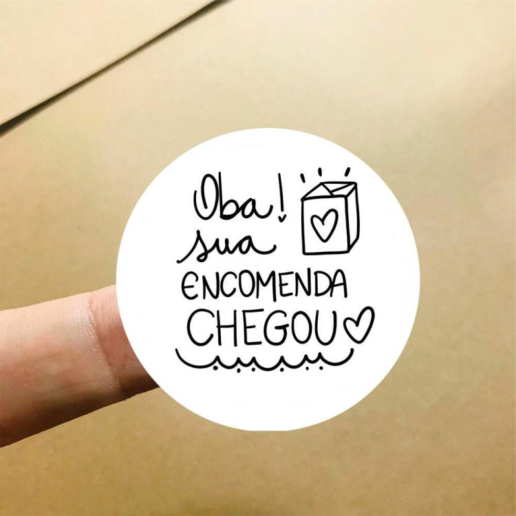 Adesivo Rotulo Etiqueta Eba Sua Encomenda Chegou - Fran Adesivos de Parede