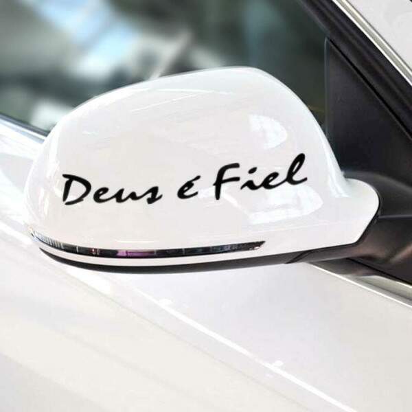 Adesivo para Carro Deus é Fiel - Destaque de Fé e Espiritualidade