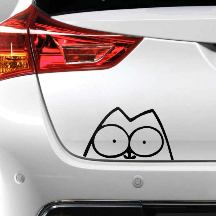 Adesivo para Carro Gatinha Em Desenho - Personalize Seu Veículo