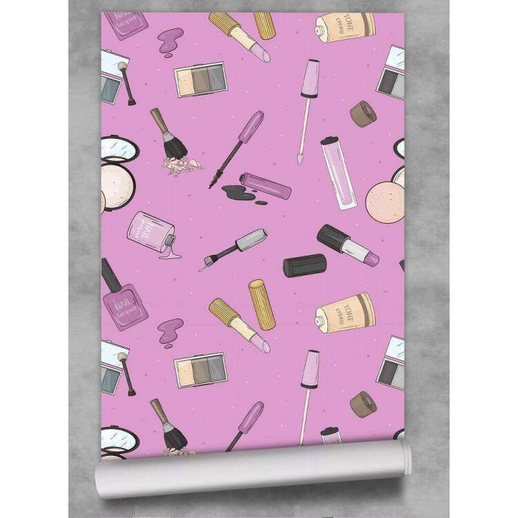 Papel de Parede Maquiagem Beauty Estilo Retrô - Fran Adesivos de Parede