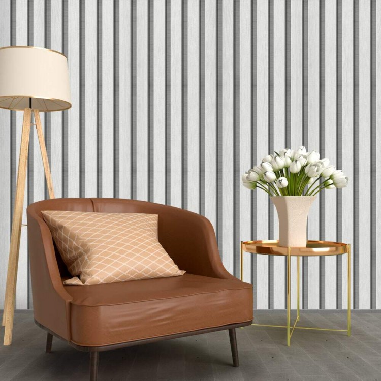 Papel de Parede Ripado Branco | Fran Adesivos