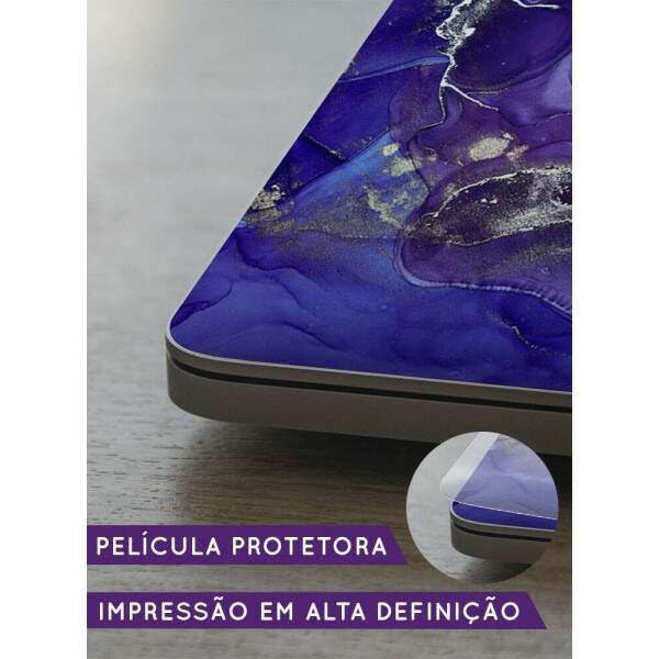 Adesivo Para Notebook Mármore Branco com Dourado | Fran Adesivos