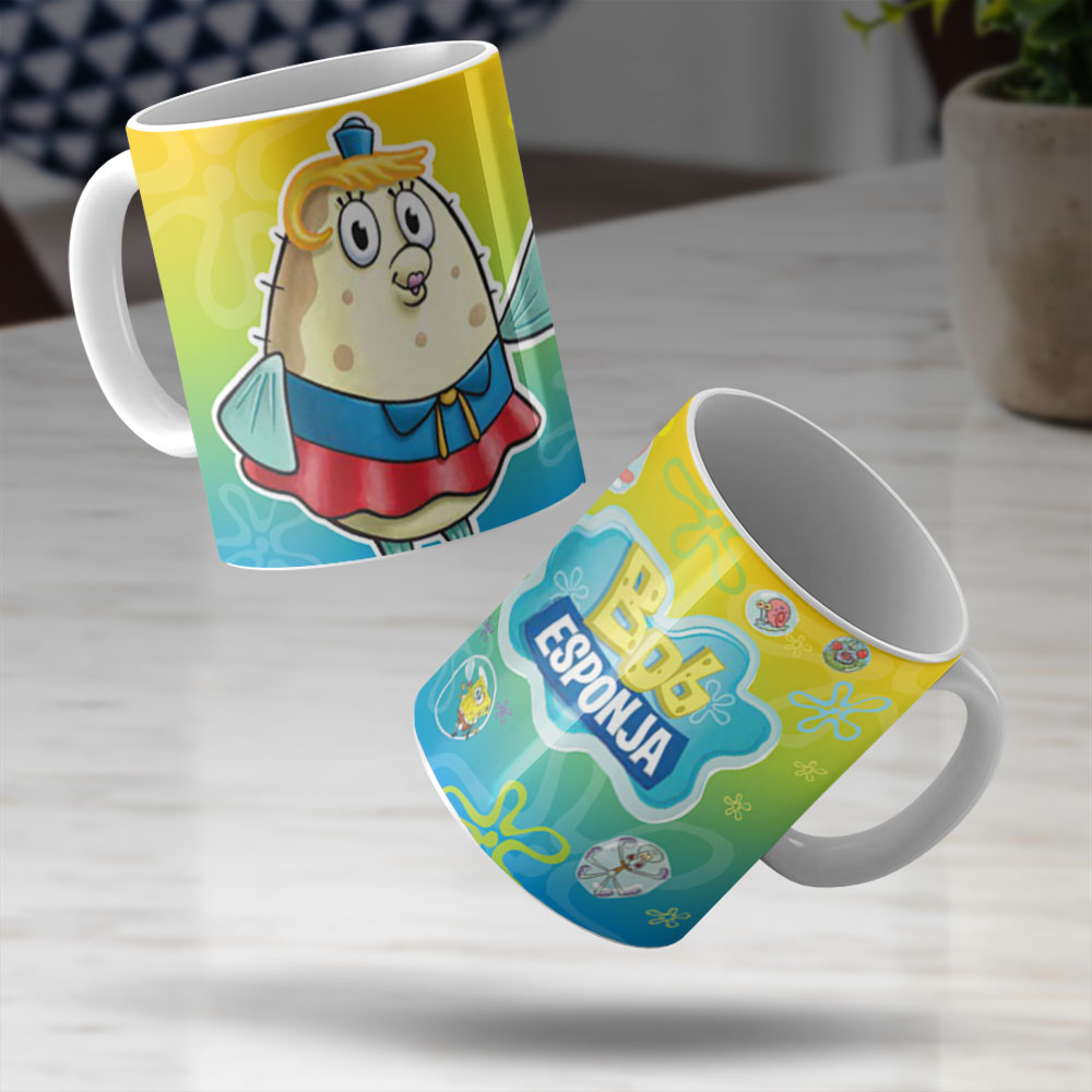 Caneca Decorativa Bob Esponja Senhora Puff - Fran Adesivos de Parede