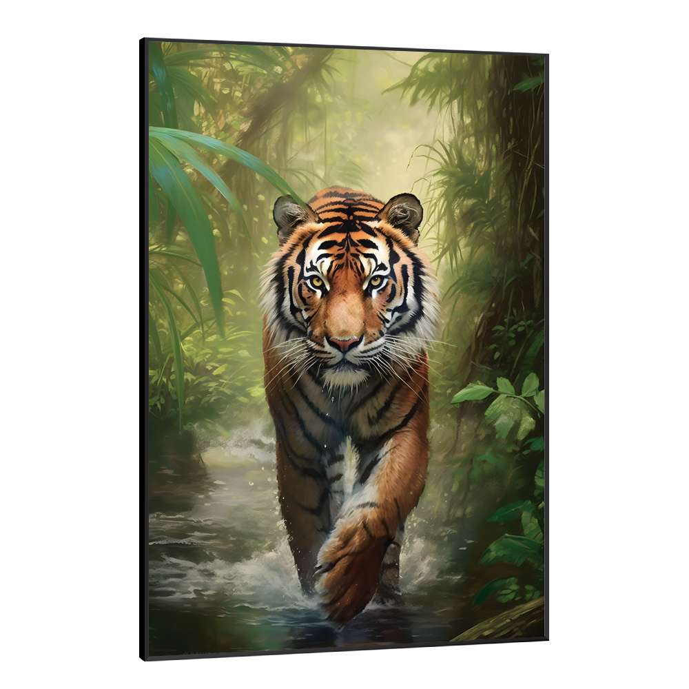 Quadro Decorativo Tigre na Selva Realista - Fran Adesivos de Parede