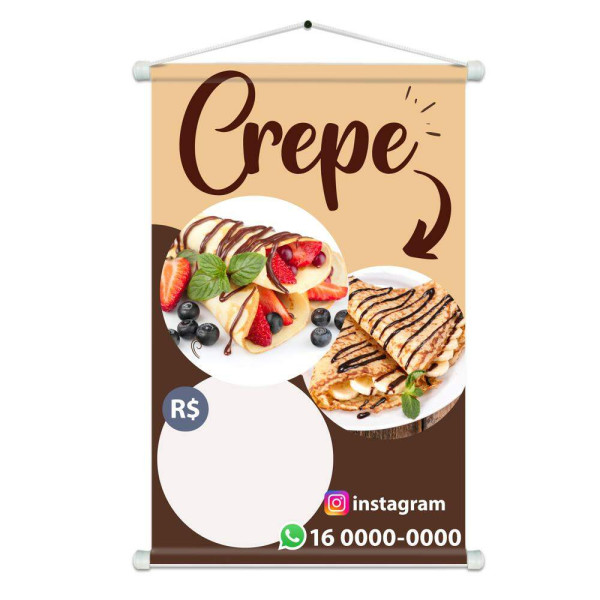Banner Impresso em Lona Personalizado Crepes Recheados - Fran Adesivos ...