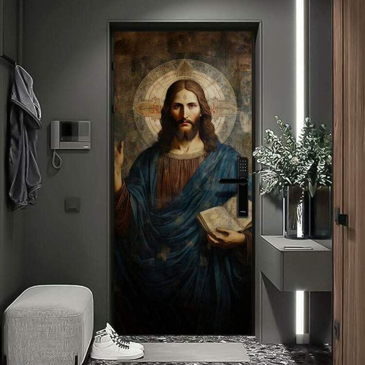 Adesivo Para Porta Jesus Cristo Salvador - Fran Adesivos de Parede Adesivo Para Porta Jesus Cristo Salvador - Fran Adesivos de Parede