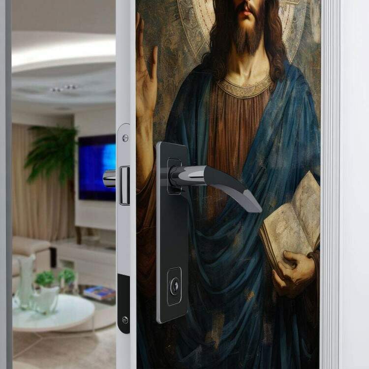Adesivo Para Porta Jesus Cristo Salvador - Fran Adesivos de Parede Adesivo Para Porta Jesus Cristo Salvador - Fran Adesivos de Parede