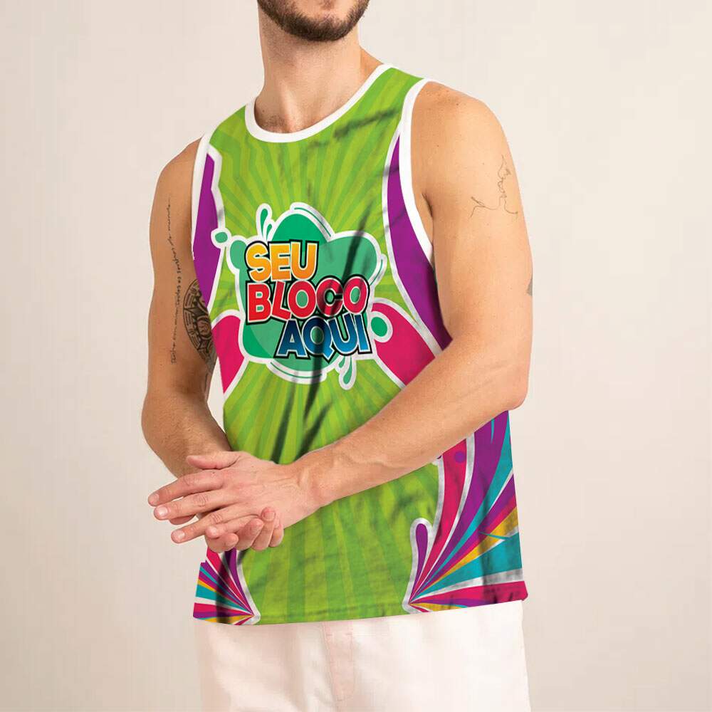 Abadá Personalizado Verde com Detalhes Coloridos - Modelo 77 - Fran ...