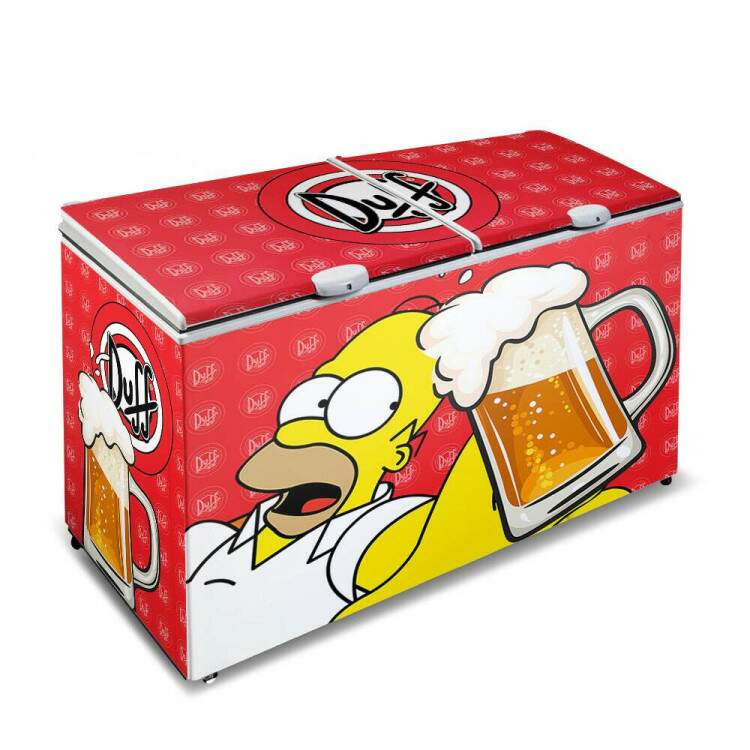 Envelopamento de Freezer Simpson com Chopp - Fran Adesivos de Parede