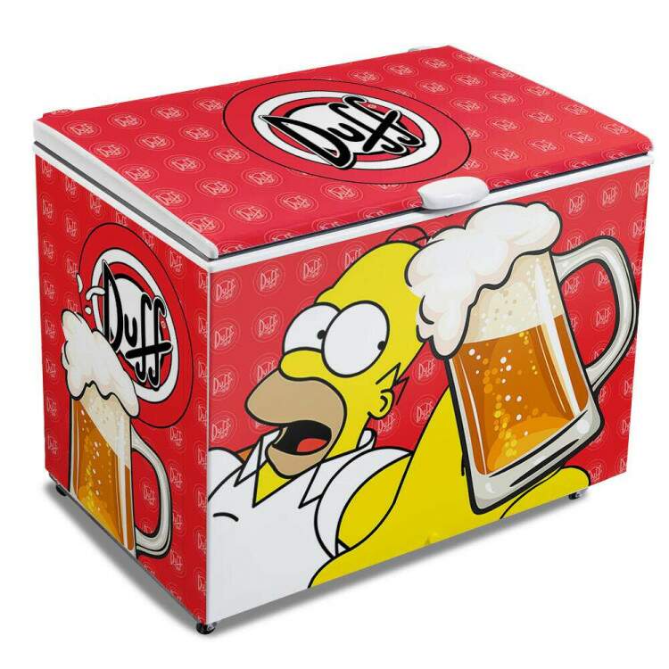 Envelopamento de Freezer Simpson com Chopp - Fran Adesivos de Parede