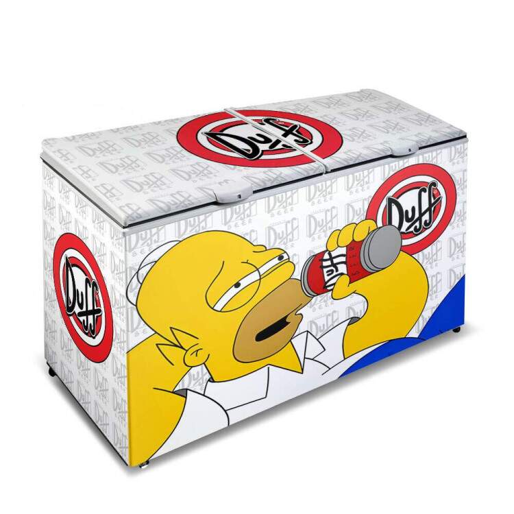 Envelopamento de Freezer Simpson Duff Branco MP - Decore com Humor e ...