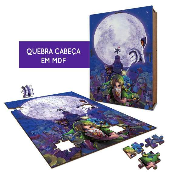 Quebra-Cabeça Desenho Zelda e Lua 20x30cm - Fran Adesivos de Parede