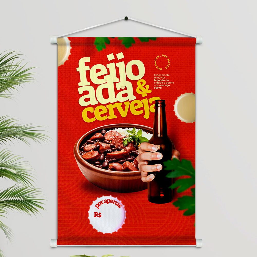 Banner Impresso em Lona Feijoada - Fran Adesivos de Parede
