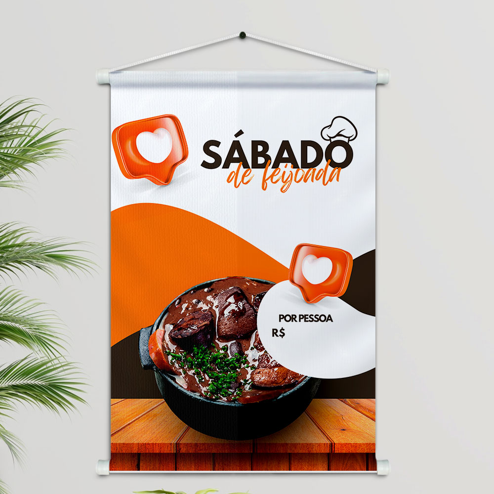 Banner Impresso em Lona Feijoada - Fran Adesivos de Parede