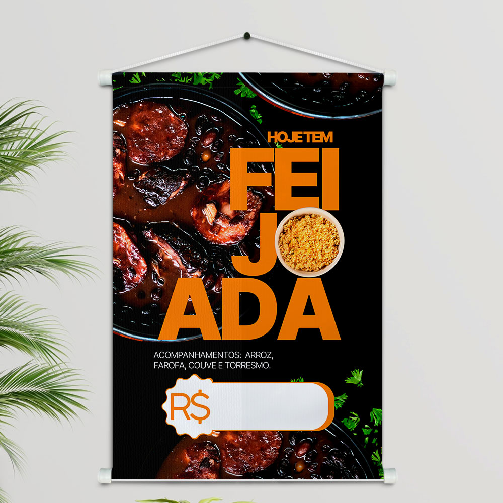 Banner Impresso em Lona Feijoada - Fran Adesivos de Parede