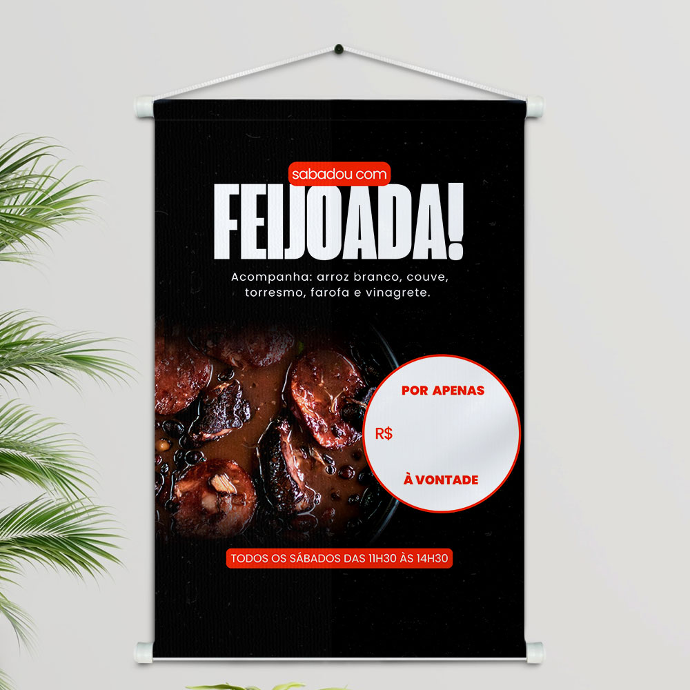 Banner Impresso em Lona Feijoada - Fran Adesivos de Parede