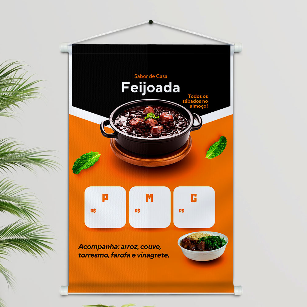 Banner Impresso em Lona Feijoada - Fran Adesivos de Parede